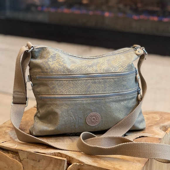 Kipling | Bags | Kipling Triple Zip Crossbody Alvar Shimmers Pale ...